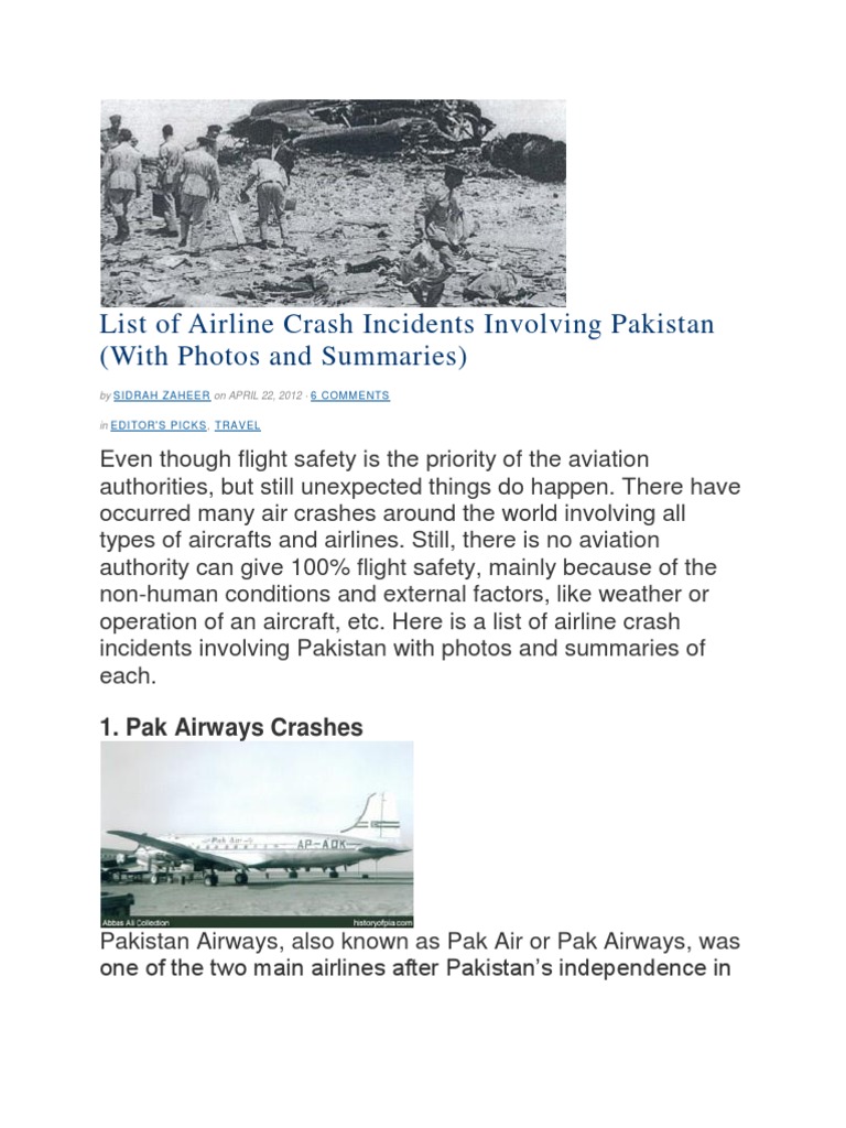 List of Airline Crash IncidentsAccidents | Aviation Accidents And ...
