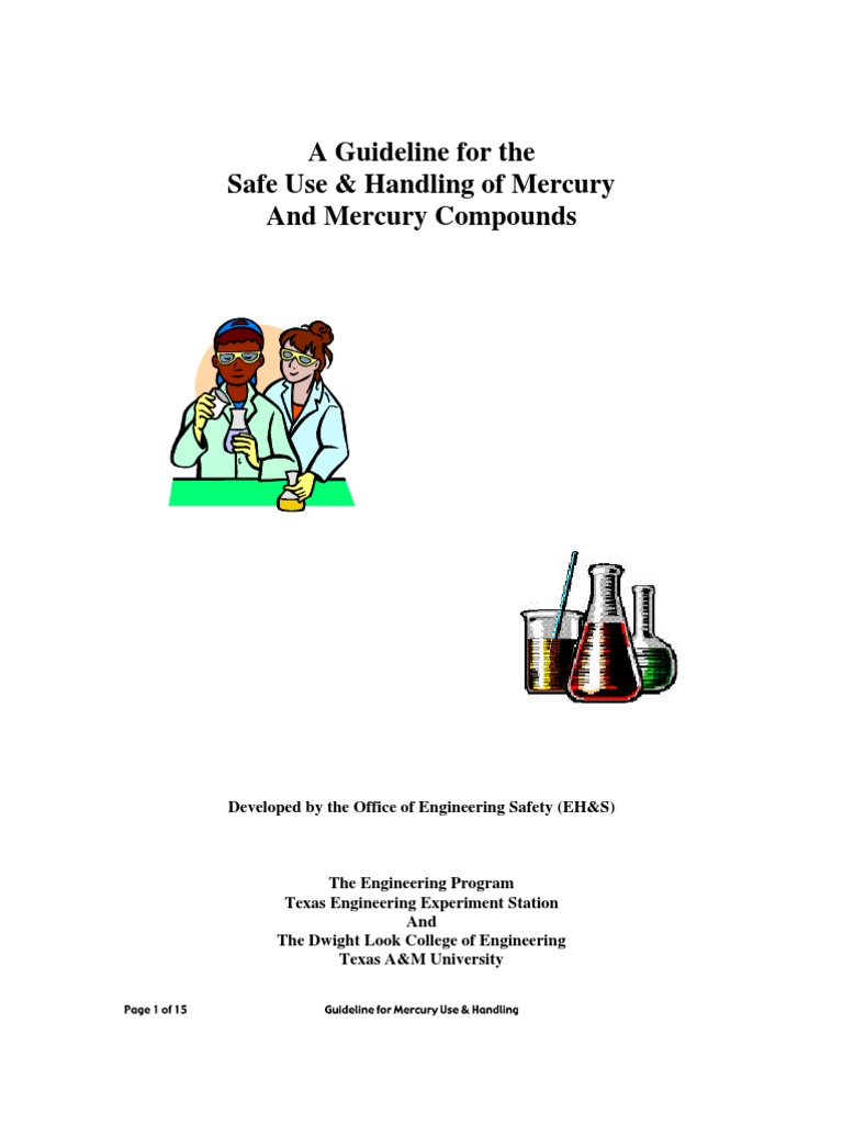 Guideline for Safe Use & Handling of Mercury & Mercury Compounds ...