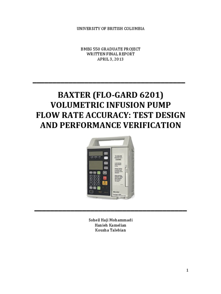 Baxter 6201 Infusion Pump Accuracy Testing | PDF | Intravenous Therapy ...