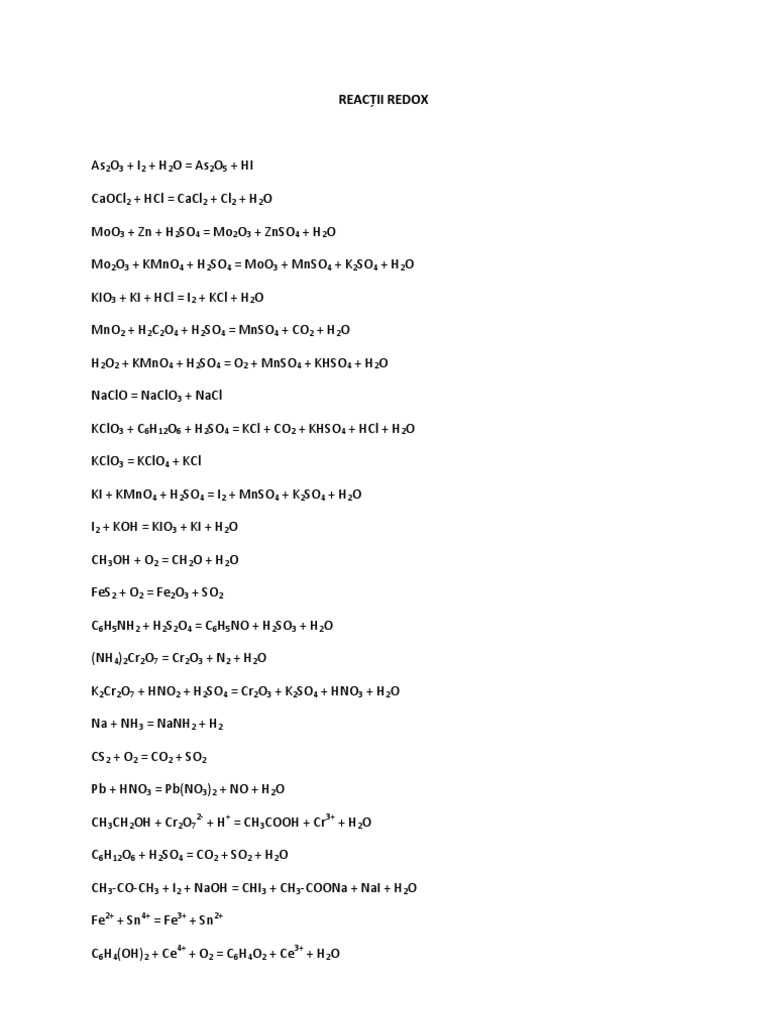 Reactii Redox | PDF