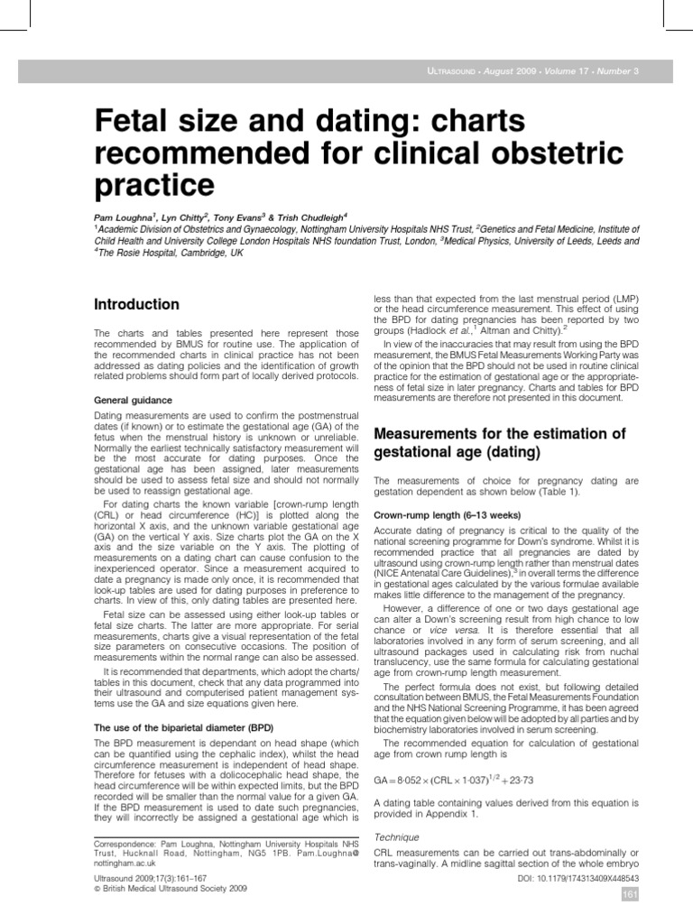 Hadlock Chart | PDF | Pregnancy | Maternal Health