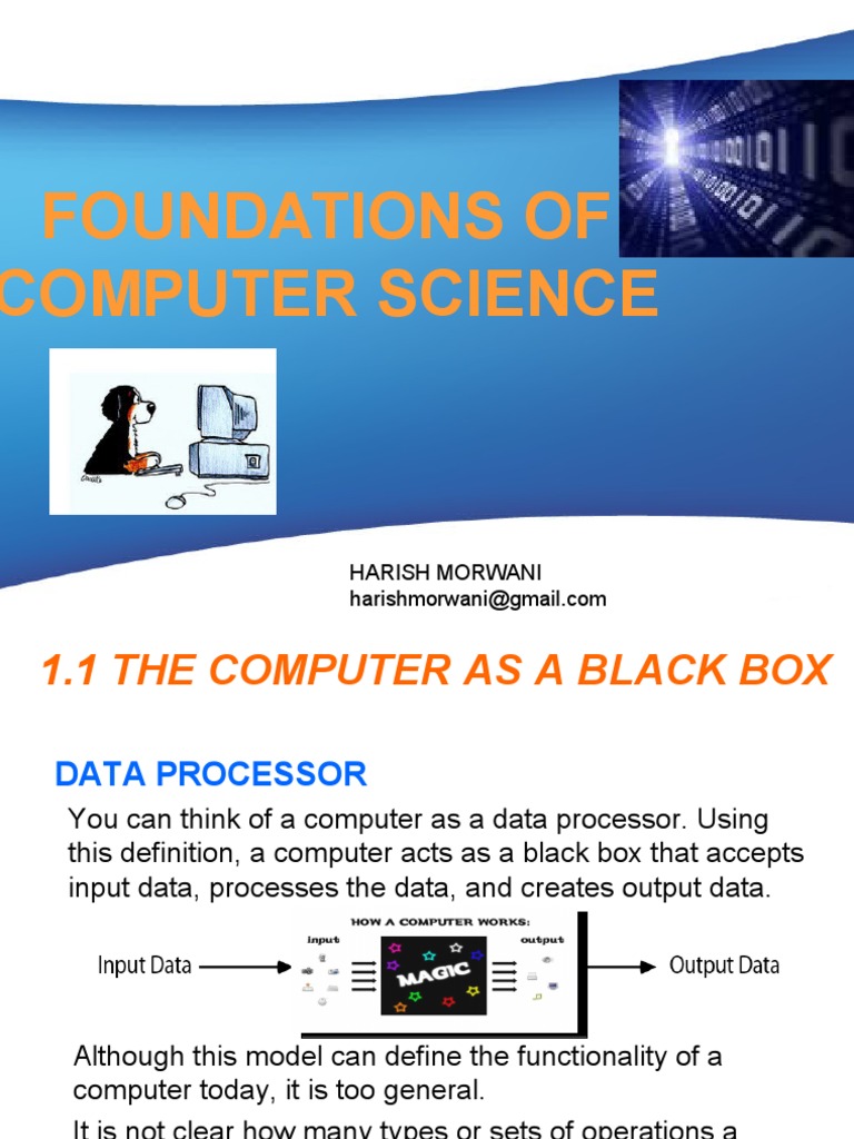 Foundation of Computer Science | Computer Program | Computer Data Storage