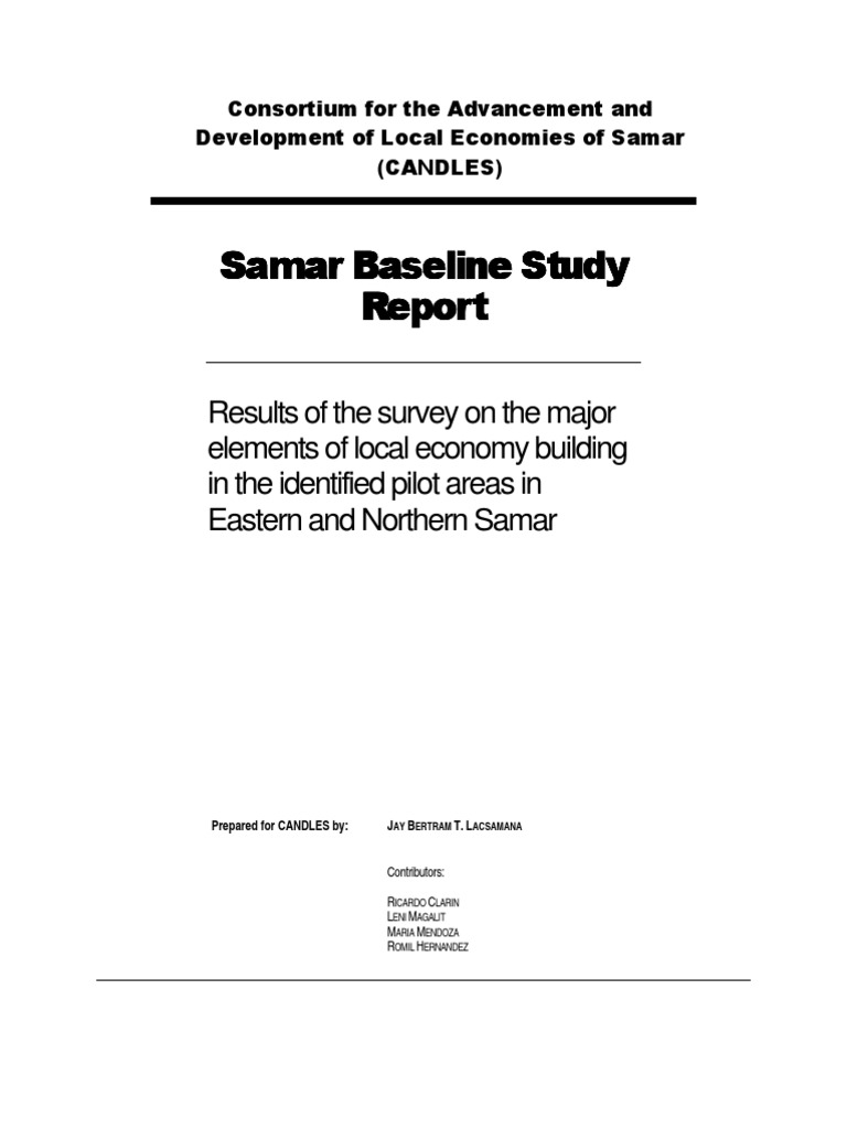 Baseline Study on Samar's Local Economy | PDF | Economies | Business