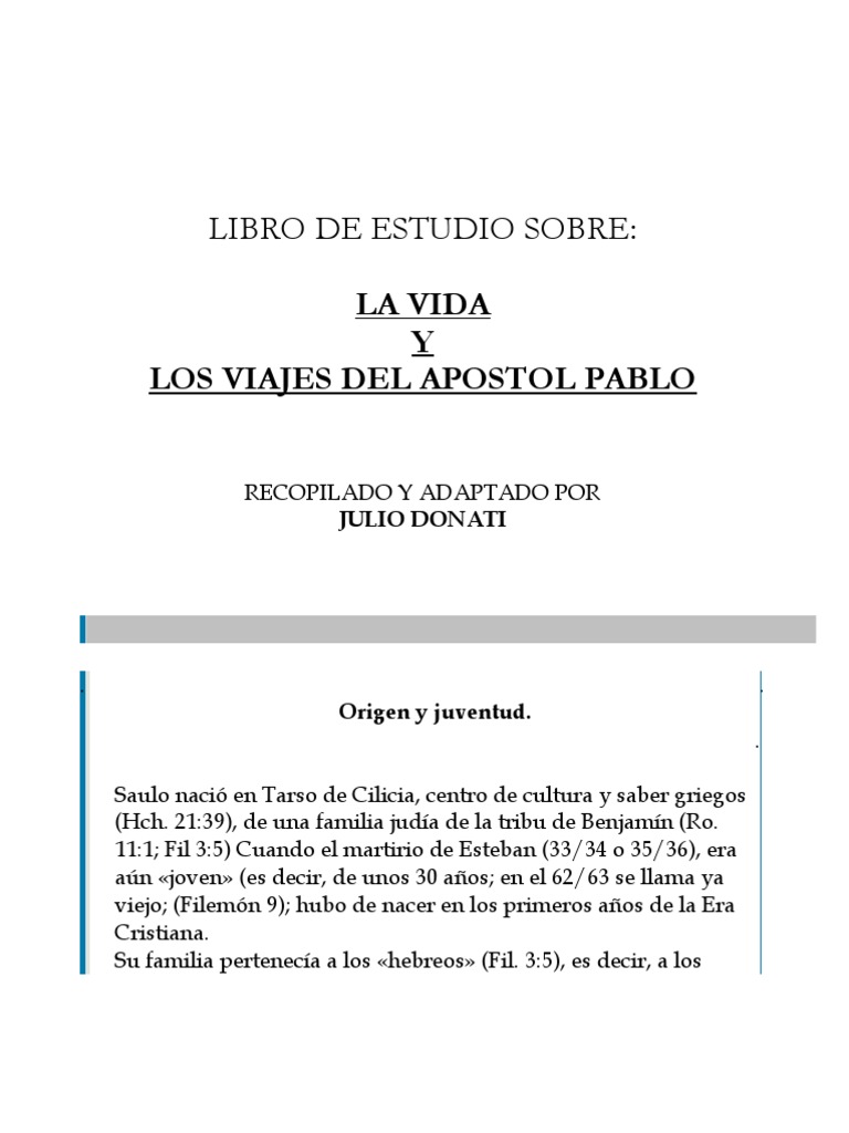 La Vida y Los Viajes Del Apostol Pablo | PDF | Bernabé | Pablo el apóstol