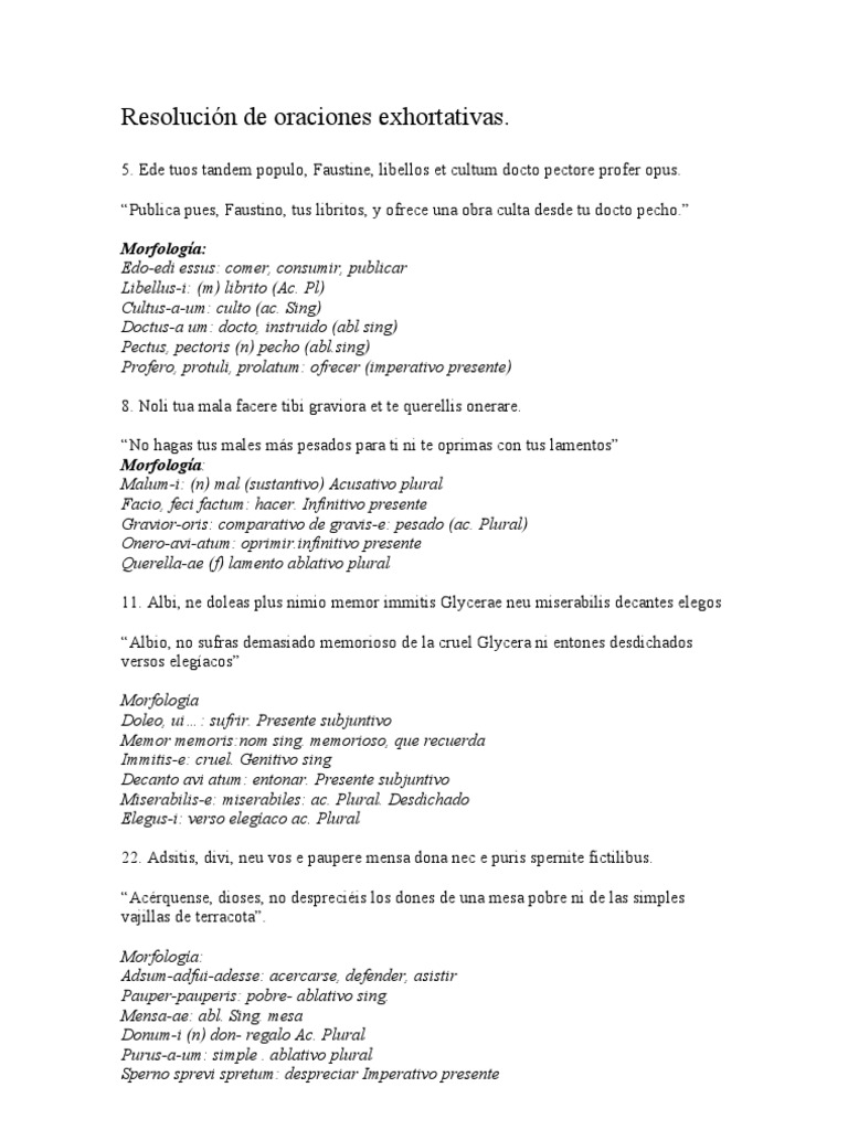 Resolución de oraciones exhortativas | PDF | Relaciones sintácticas ...