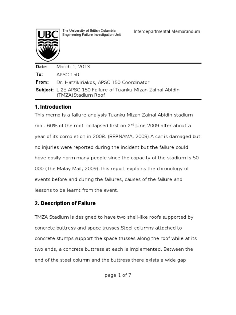 TMZA Stadium Roof Collapse Analysis | PDF | Concrete | Strength Of ...