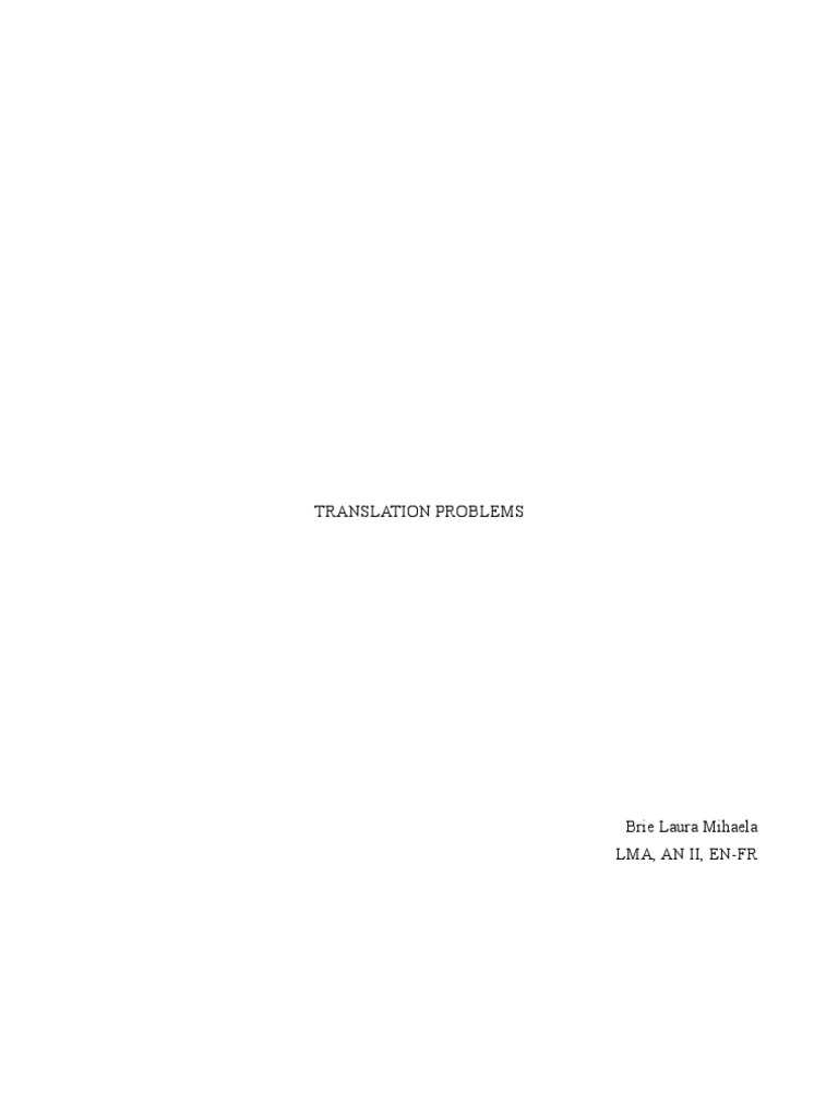 Translation Problems | PDF