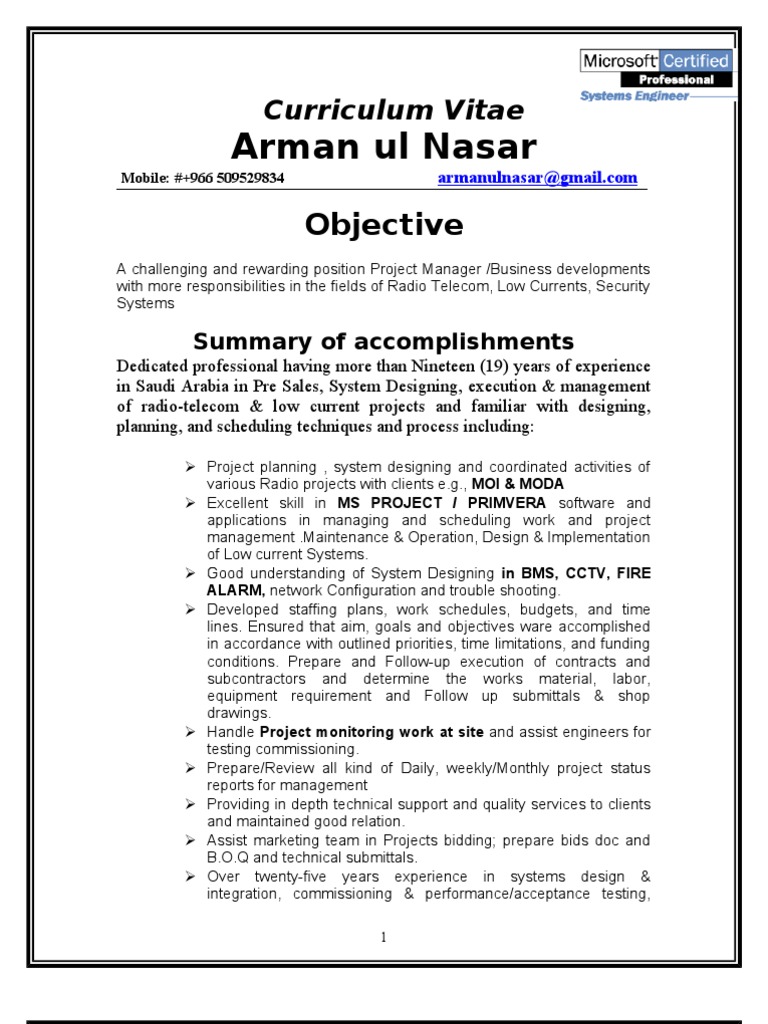 Arman CV | Download Free PDF | Radio | Project Management