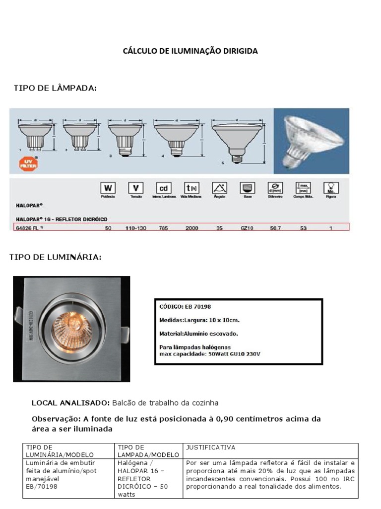 CÁLCULO DE ILUMINAÇÃO DIRIGIDA PDF