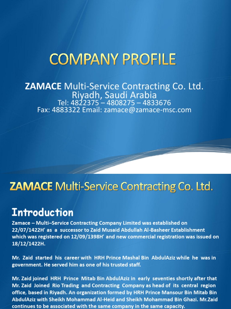 Zamace Multi-Service Contracting Overview | PDF | Computers ...
