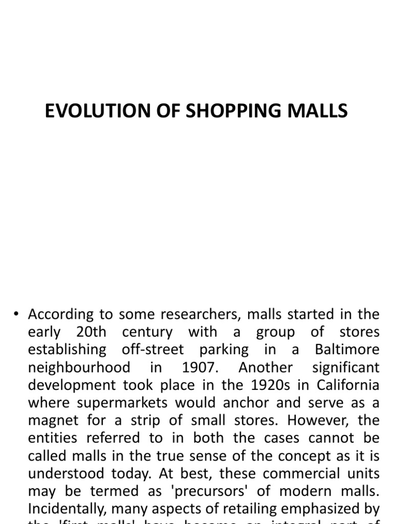 Evolution of Shopping Malls | Download Free PDF | Shopping Mall | Retail
