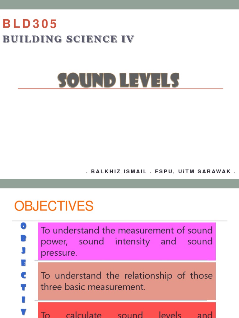 Lecture #2 - Sound Level | PDF | Sound | Decibel