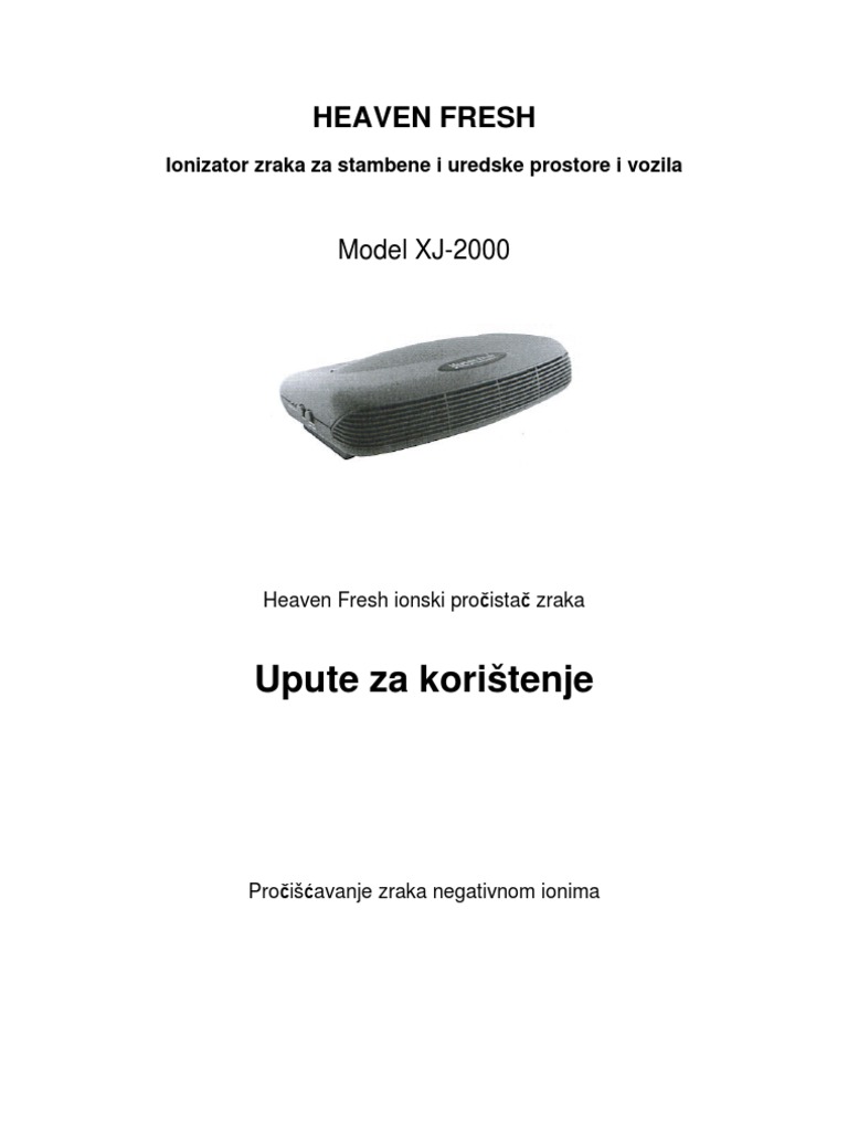 Ionizator Zraka - Heaven Fresh Xj-2000 | PDF