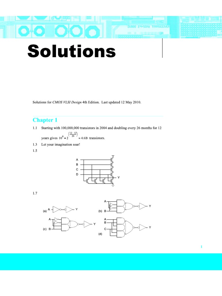 Solution CMOS VLSI Design 4th (Odd) | PDF