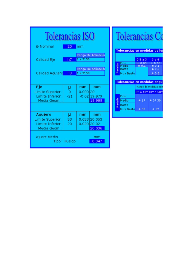 Tabla Tolerancias Iso | PDF | Enseñanza de matemática | Naturaleza