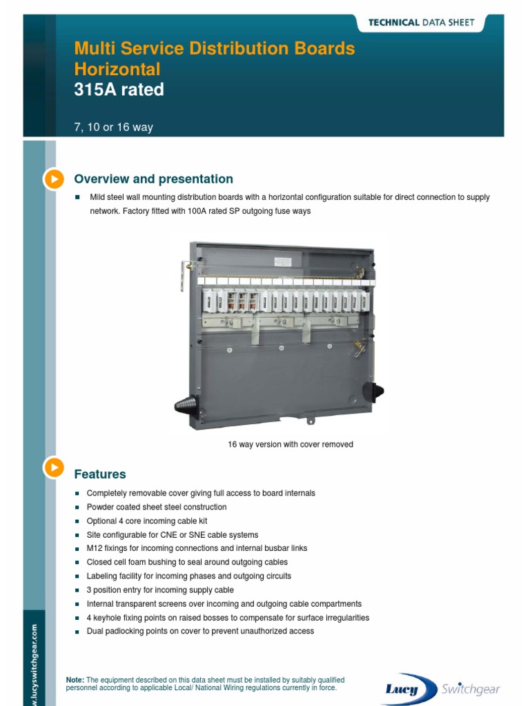 Tds MSDB 16 Way Horiz | PDF | Fuse (Electrical) | Cable