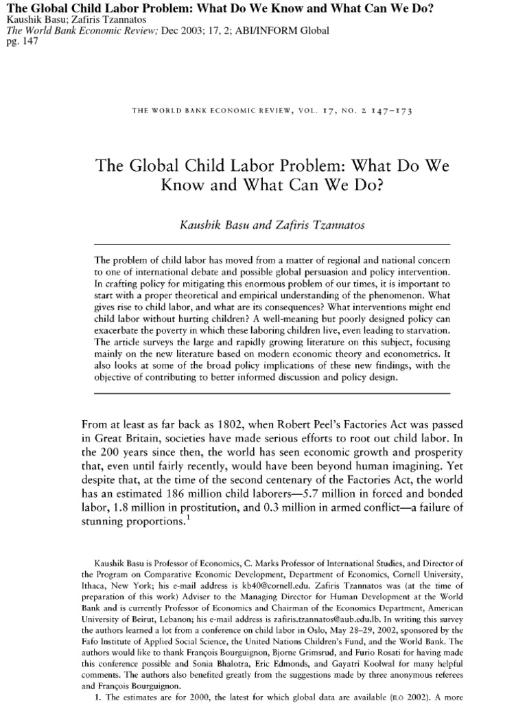 Child Labour Article (BT) | Download Free PDF | Copyright ...