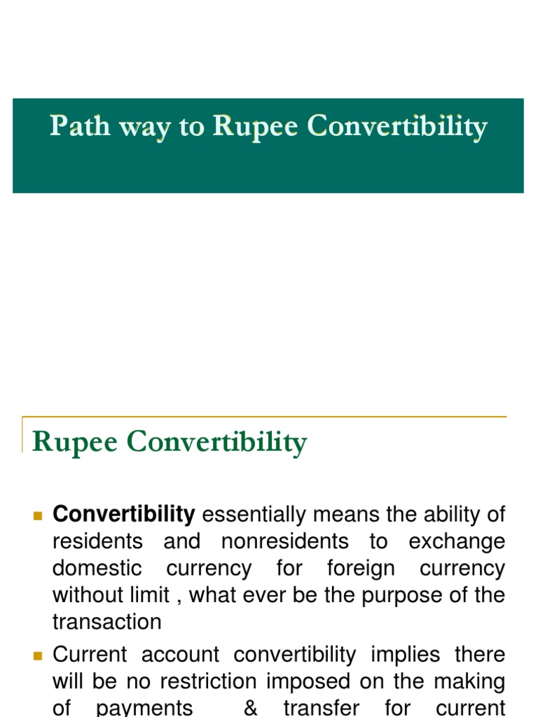 Rupee Convertibility | PDF | Current Account | Capital Account