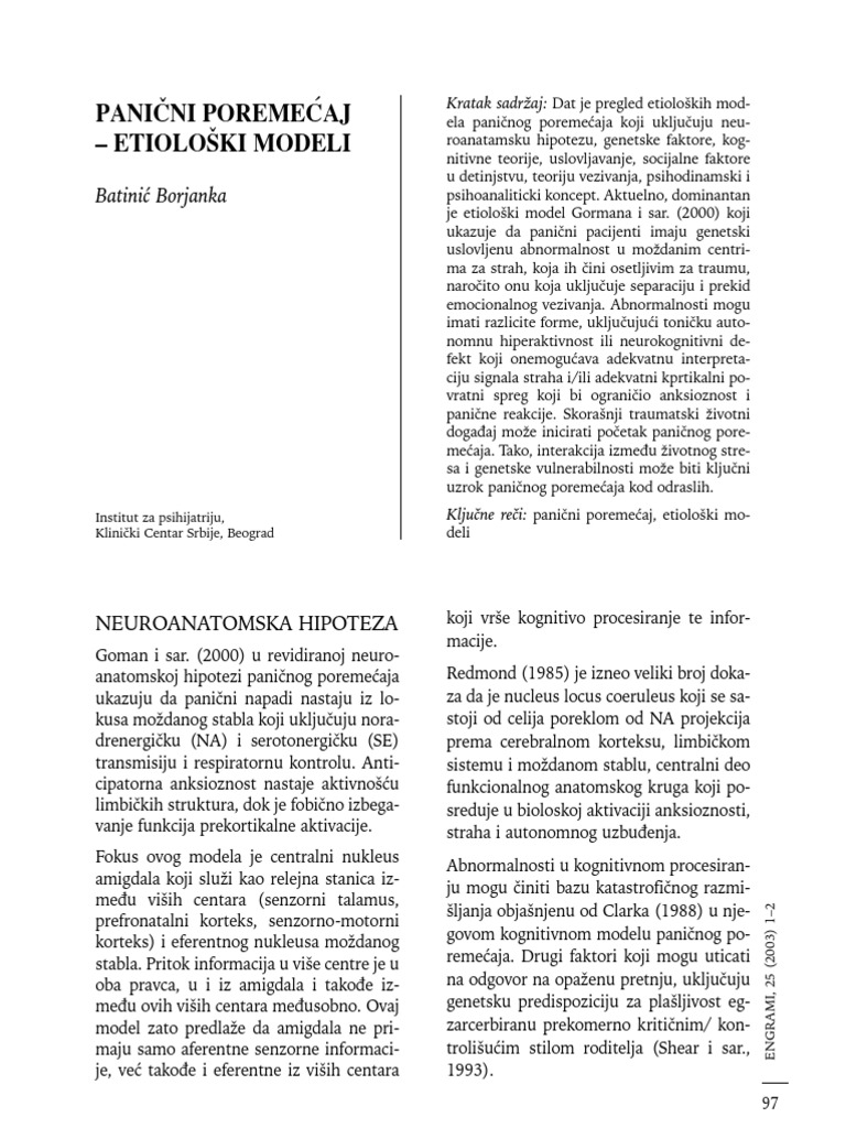 Panicni Poremecaji Pdf