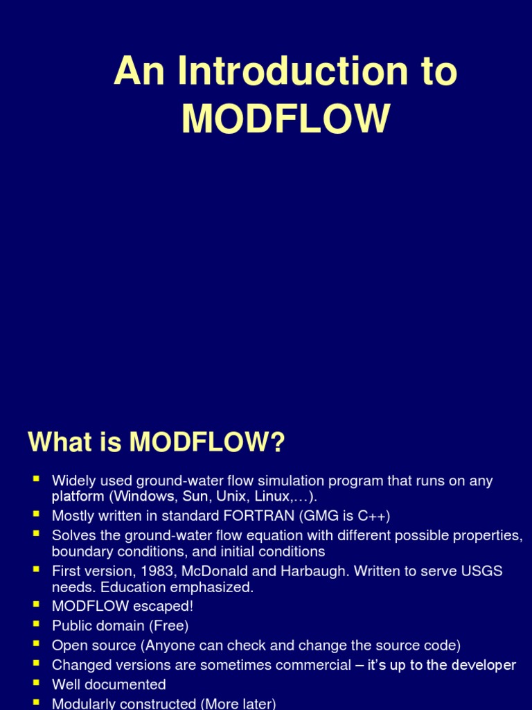 02a Introduction To Modflow MFI2005 | PDF | Computing | Computing And Information Technology