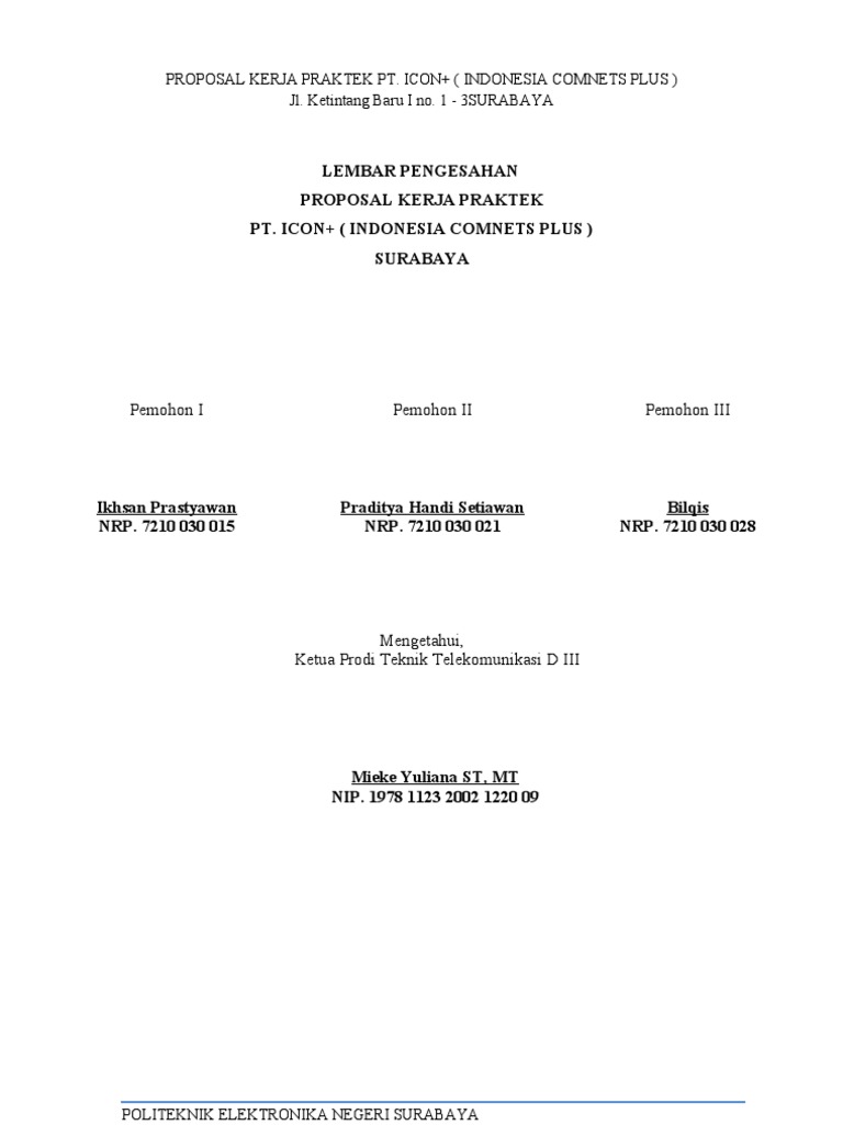 Contoh Proposal KP | PDF