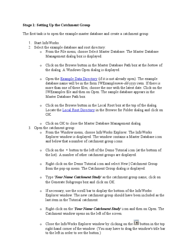 Infoworks CS Handout | PDF | Icon (Computing) | Tab (Gui)