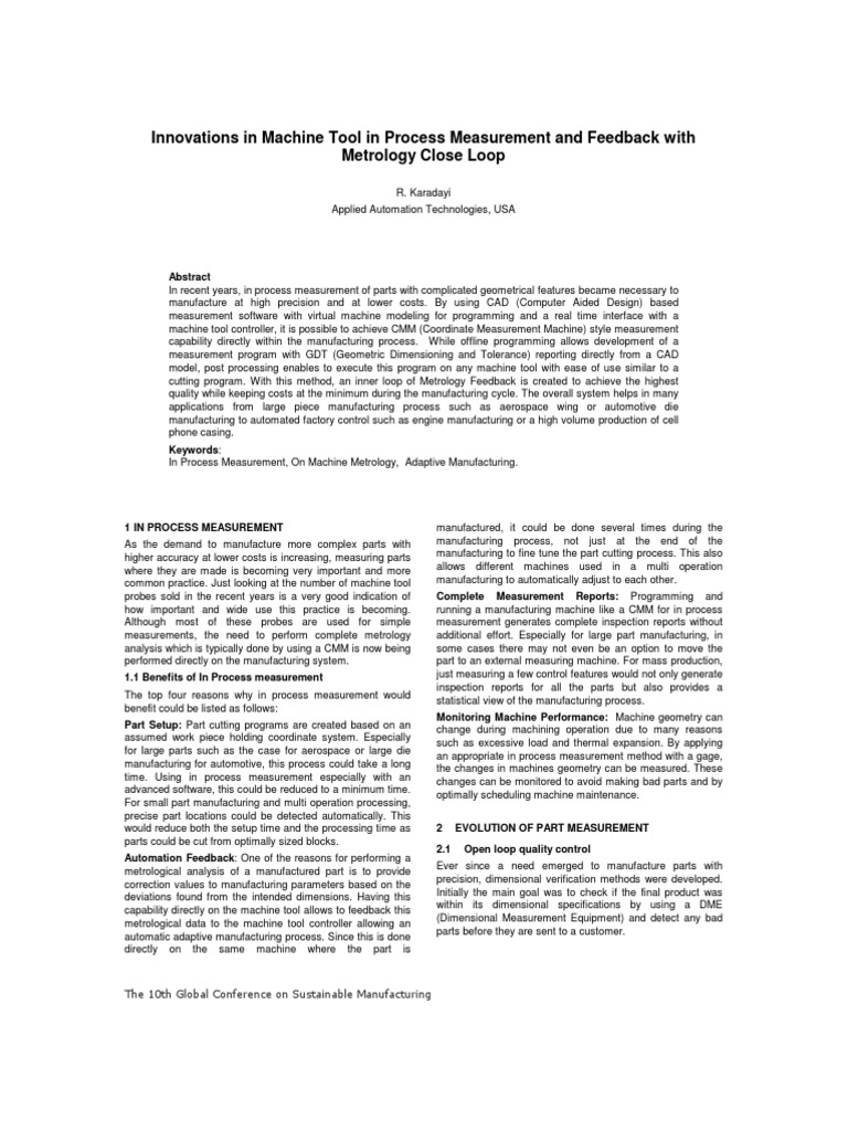 Innovations in Process Measurement and Feedback | PDF | Calibration ...