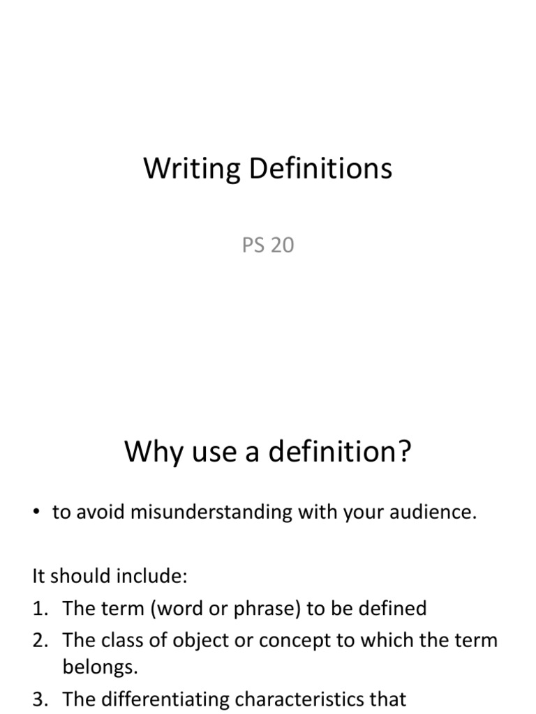 Writing Definitions | PDF