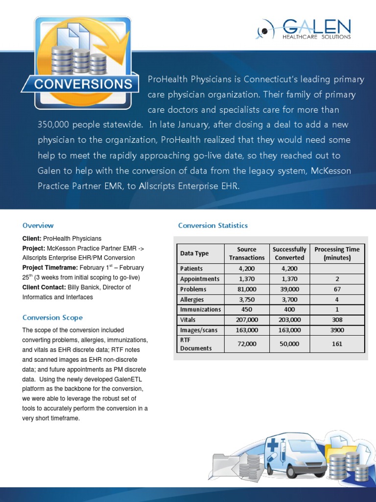 ProHealth Physicians McKesson Practice Partner to Allscripts Enterprise ...