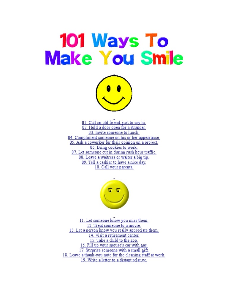 101 Ways To Make You Smile | PDF