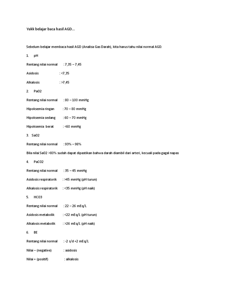 Yukk Belajar Baca Hasil AGD | PDF