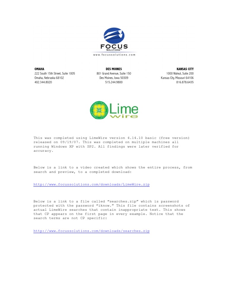 Limewire Specifications Guide | PDF | Computer File | Directory (Computing)