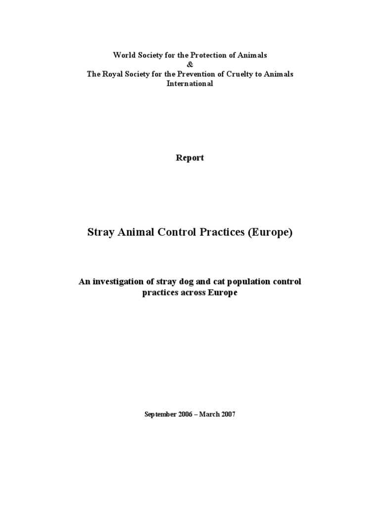 Stray Animal Control Practices (Europe) | PDF | Dogs | Cats