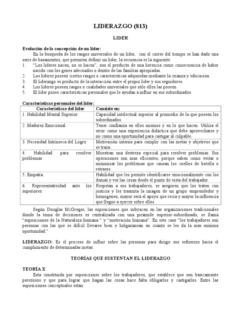 Resumen de Liderazgo | PDF