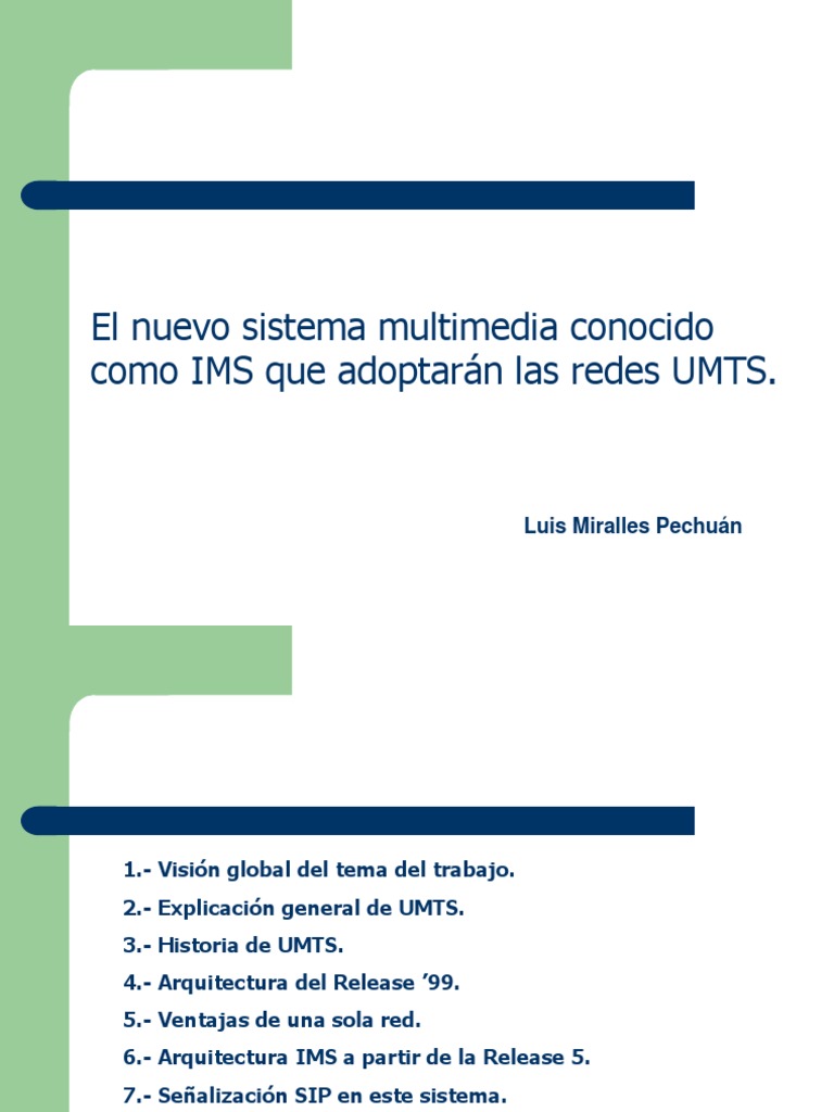 Ims | PDF | Subsistema multimedia IP | protocolo de Iniciacion de Sesion