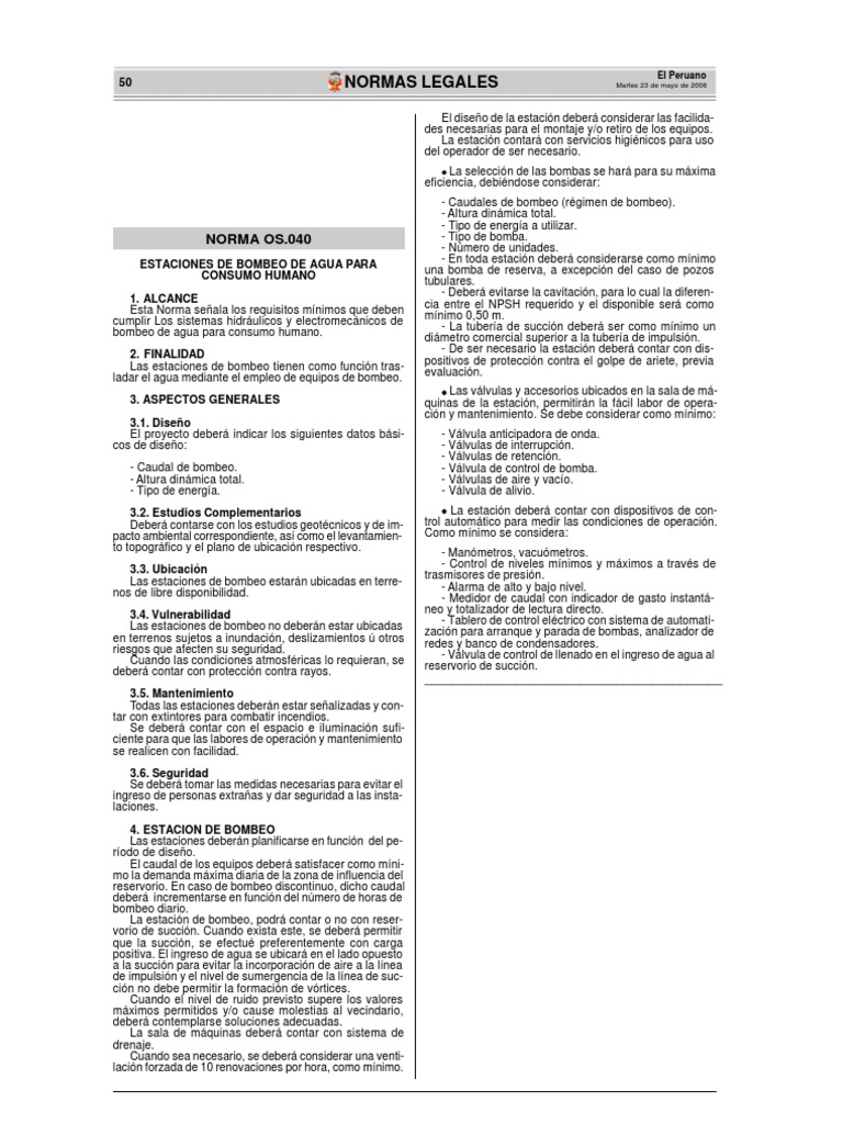 Os 040 | PDF | Bomba | Reservorio