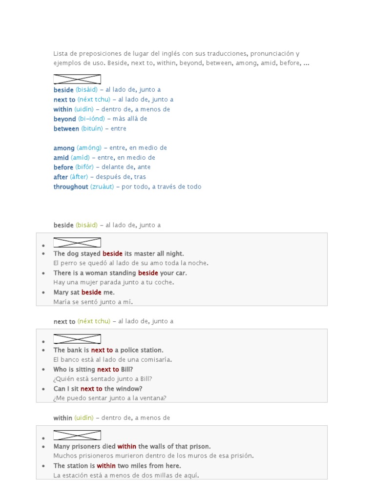 Lista de Preposiciones 4 | PDF | Naturaleza