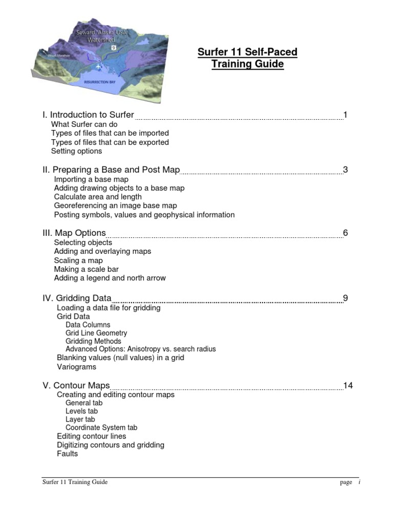 Surfer 11 Training Guide Pdf Contour Line Digitizing