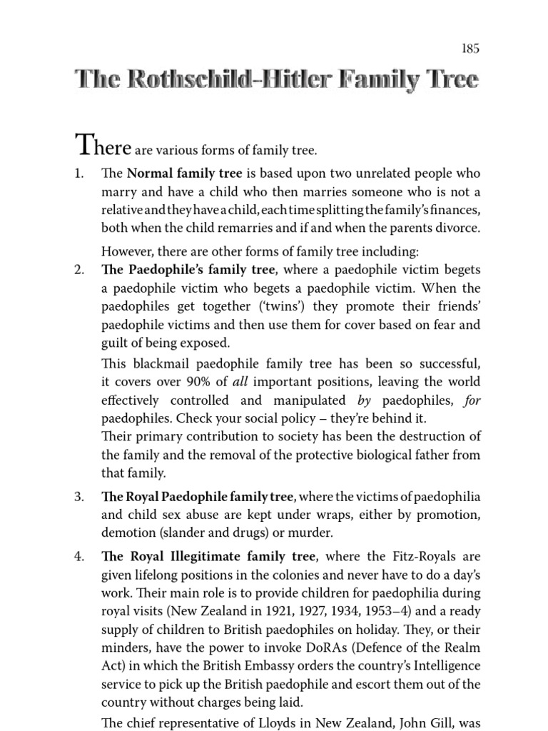 Rothschild-Hitler Family Tree Analysis | PDF | Cold War | Pedophilia