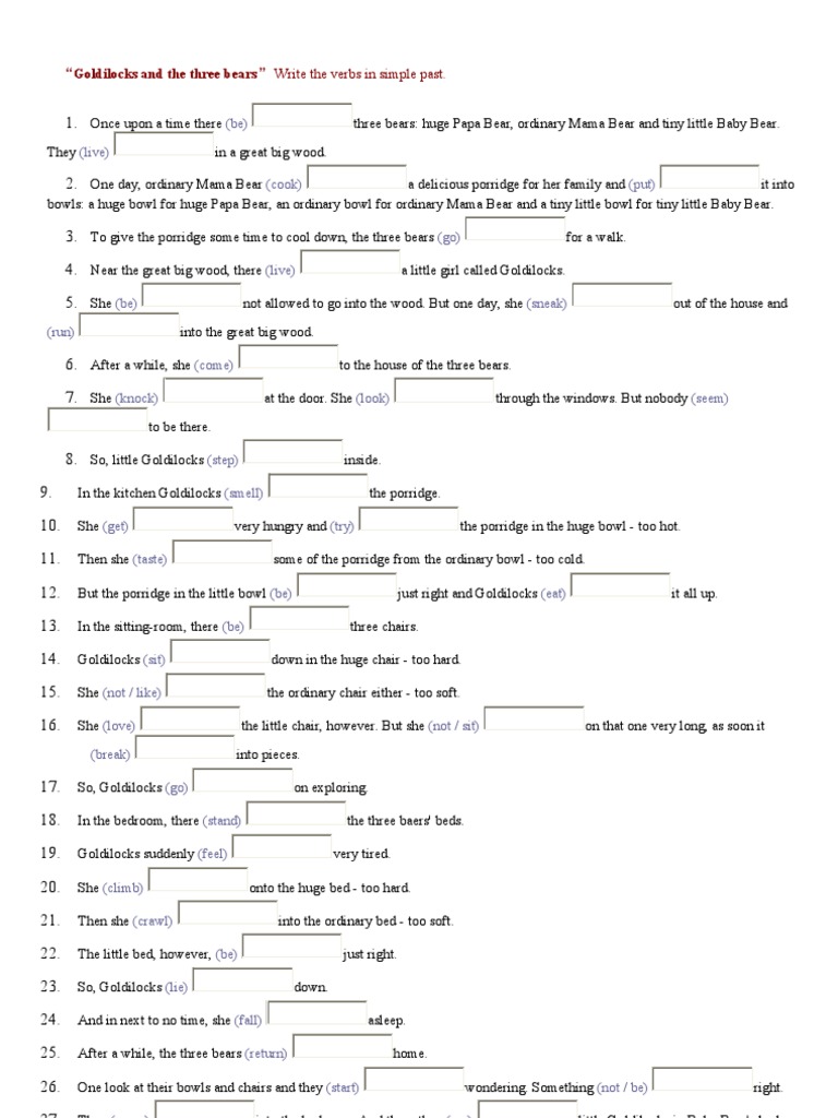 Goldilocks and The Three Bears | PDF | Goldilocks And The Three Bears ...