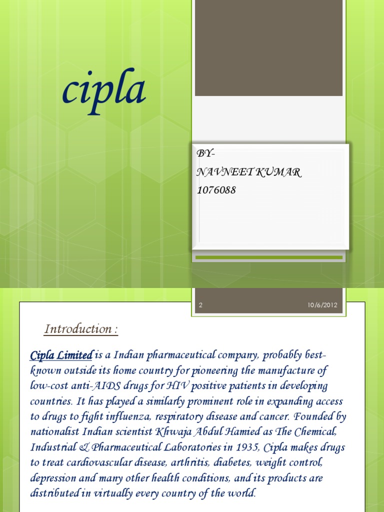 Final PPT Cipla | PDF | Distribution (Business) | Pharmaceutical Drug