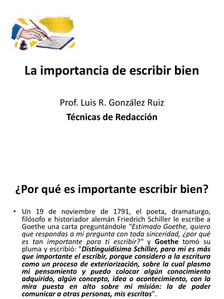 La Importancia de Escribir Bien | PDF | Johann Wolfgang von Goethe ...