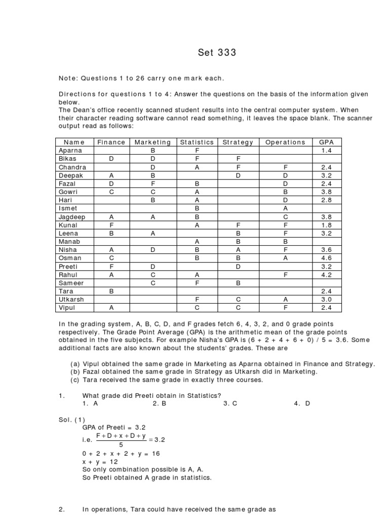 Data Interpretation Questions Set 333 | PDF
