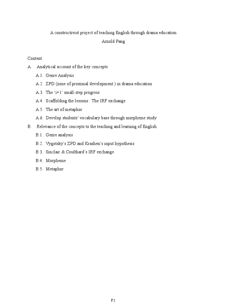 A Constructivist Project of Teaching English Through Drama Education ...