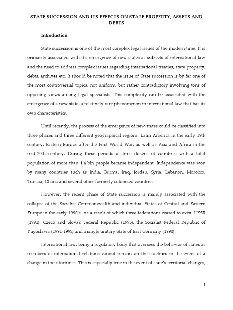 Succession Ofsuccession of State State | Download Free PDF ...