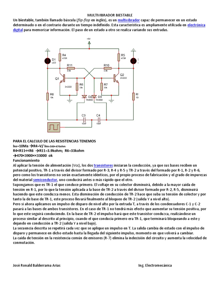Multivibrador Biestable | PDF
