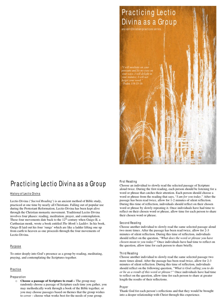 Group Lectio Divina Guide | PDF | Lectio Divina | Christian Behaviour ...