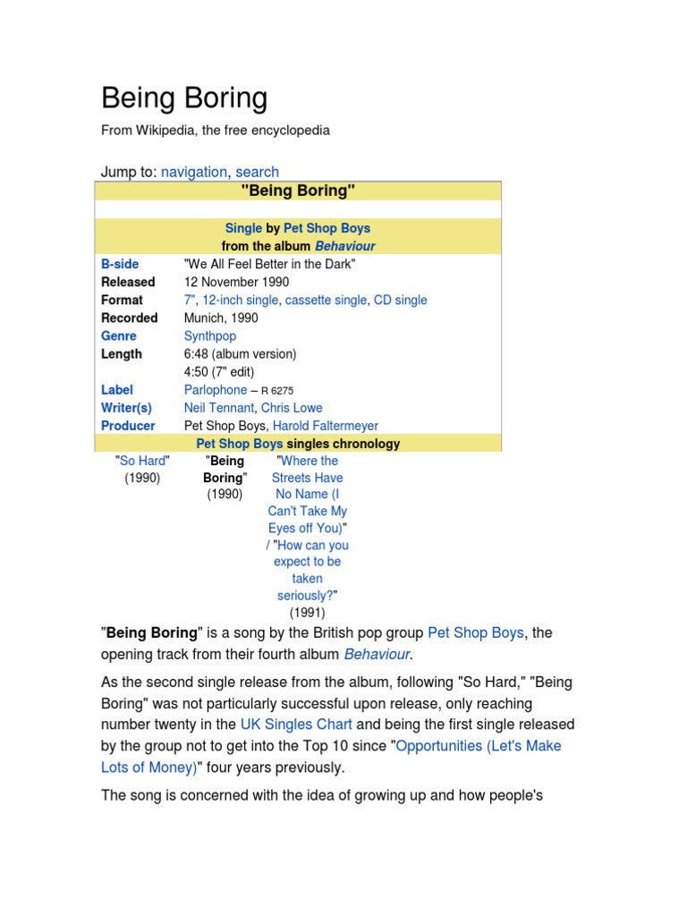 Being Boring | PDF | Music Industry | Pop Music