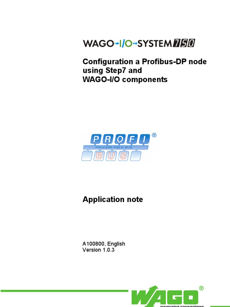 Configuration A Profibus-DP Node Using Step7 and WAGO-I/O Components | Download Free PDF ...