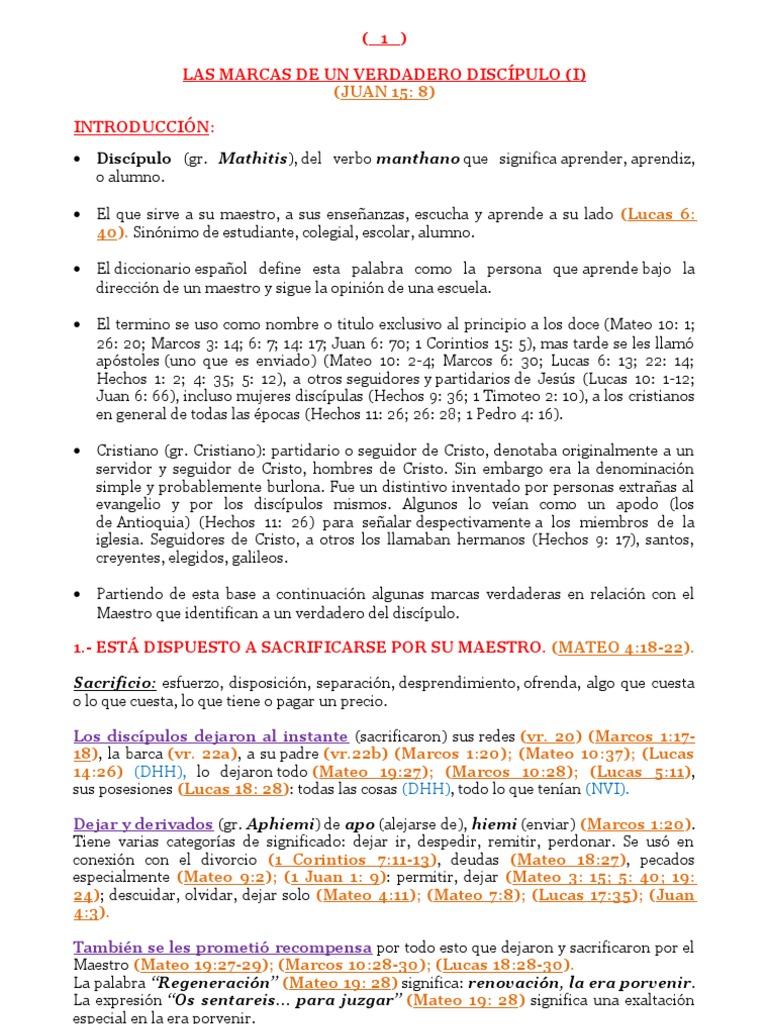 Las Marcas de Un Verdadero Discípulo A4 | PDF | Jesús | Cristo (título)